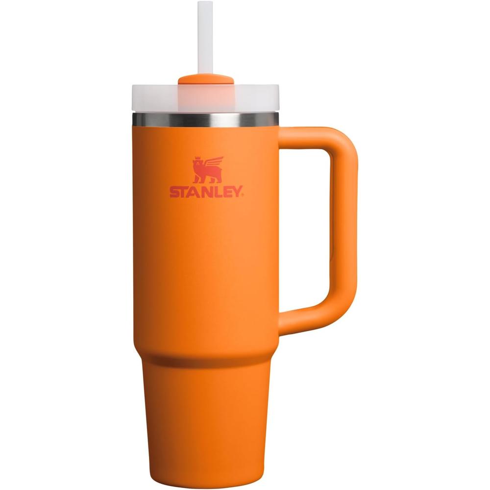 STANLEY QUENCHER H2.0 TUMBLER CON ASA Y PAJILLA 30 OZ | GOLDENROD CORAL