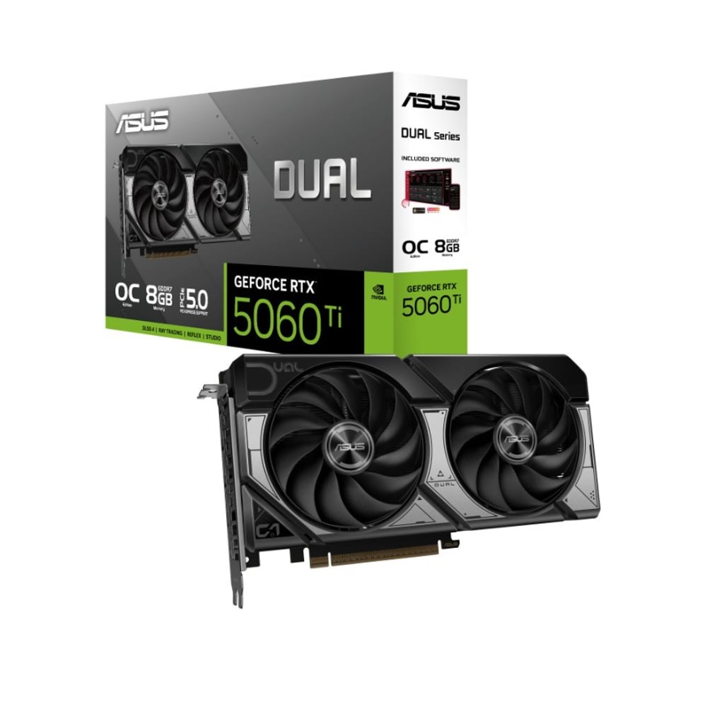 TARJETA DE VIDEO ASUS DUAL RTX5060TI 8GB GDDR7 PCIE 5.0 DUAL-RTX5060TI-O8G