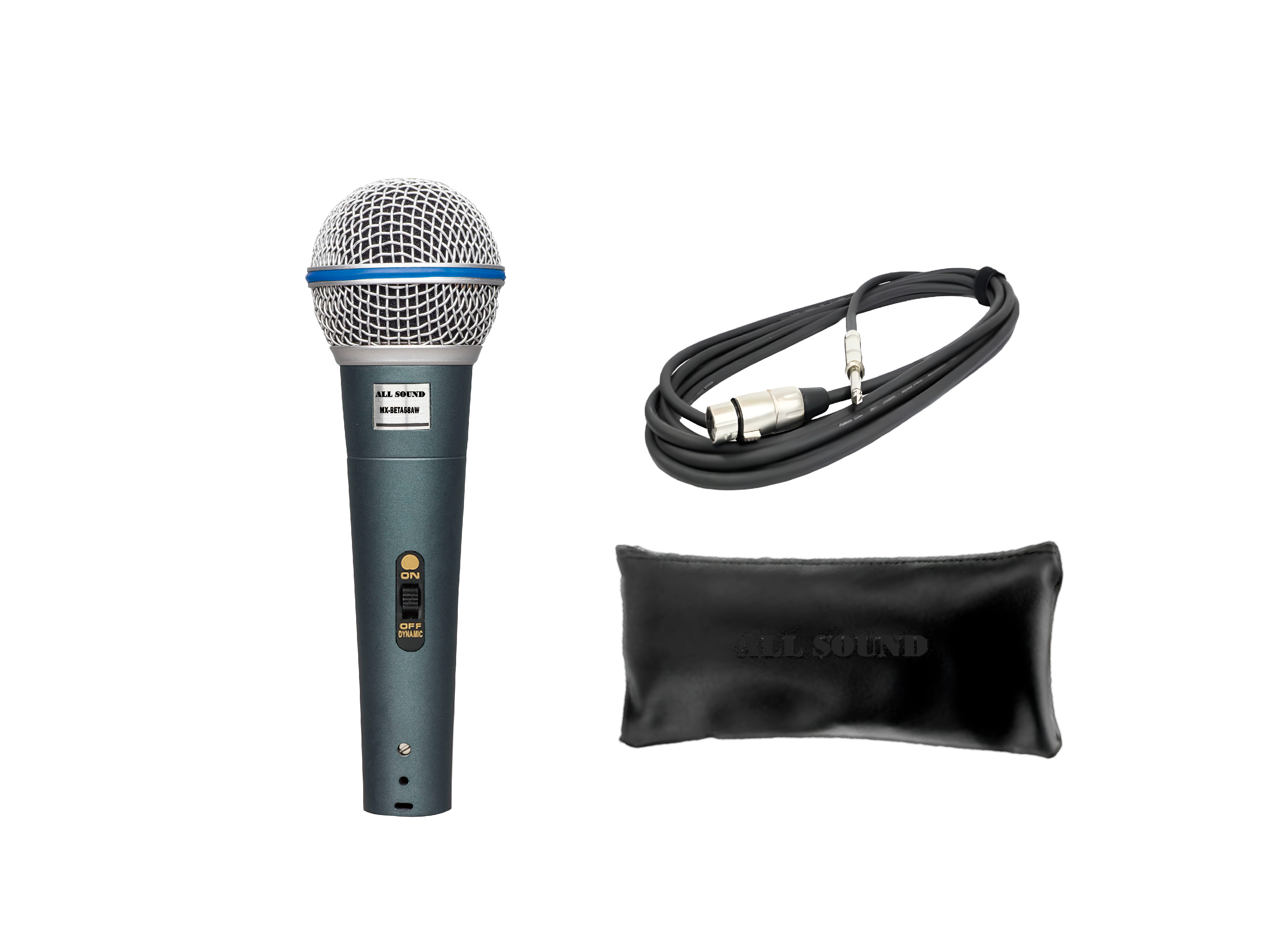 MICRÓFONO DINÁMICO PROFESIONAL ALL SOUND MX-BETA58AW FULL METAL