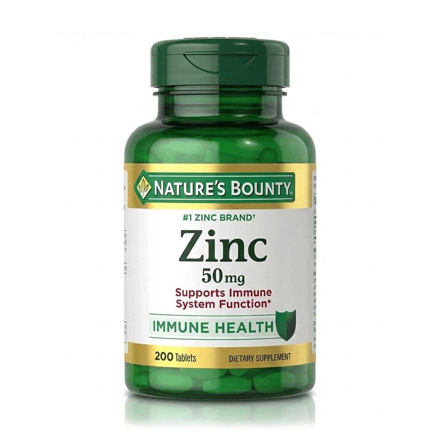 ZINC 50 MG (200 TABLETAS) - DEFENSA INMUNE - NATURE'S BOUNTY