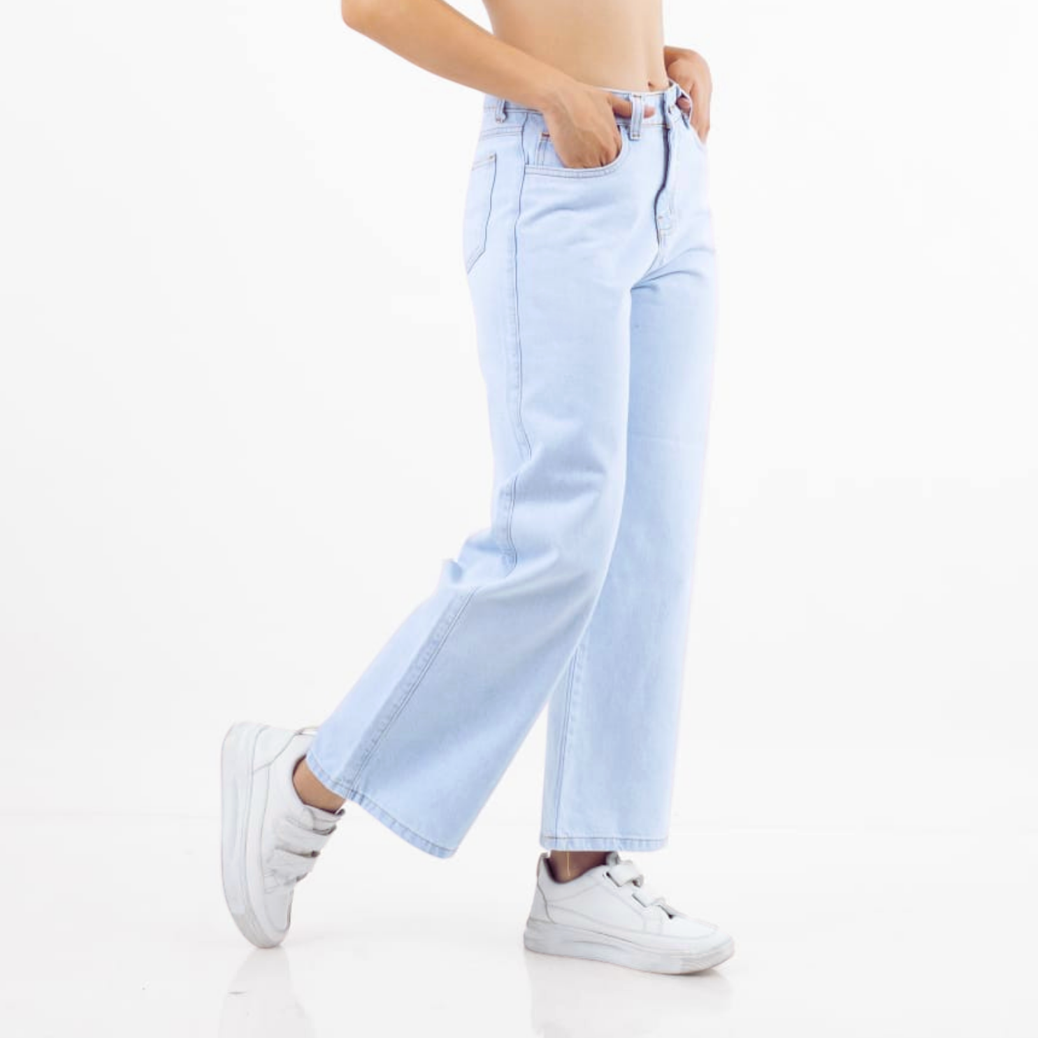 Ripley - PANTALÓN JEAN BAGGY MUJER HIELO