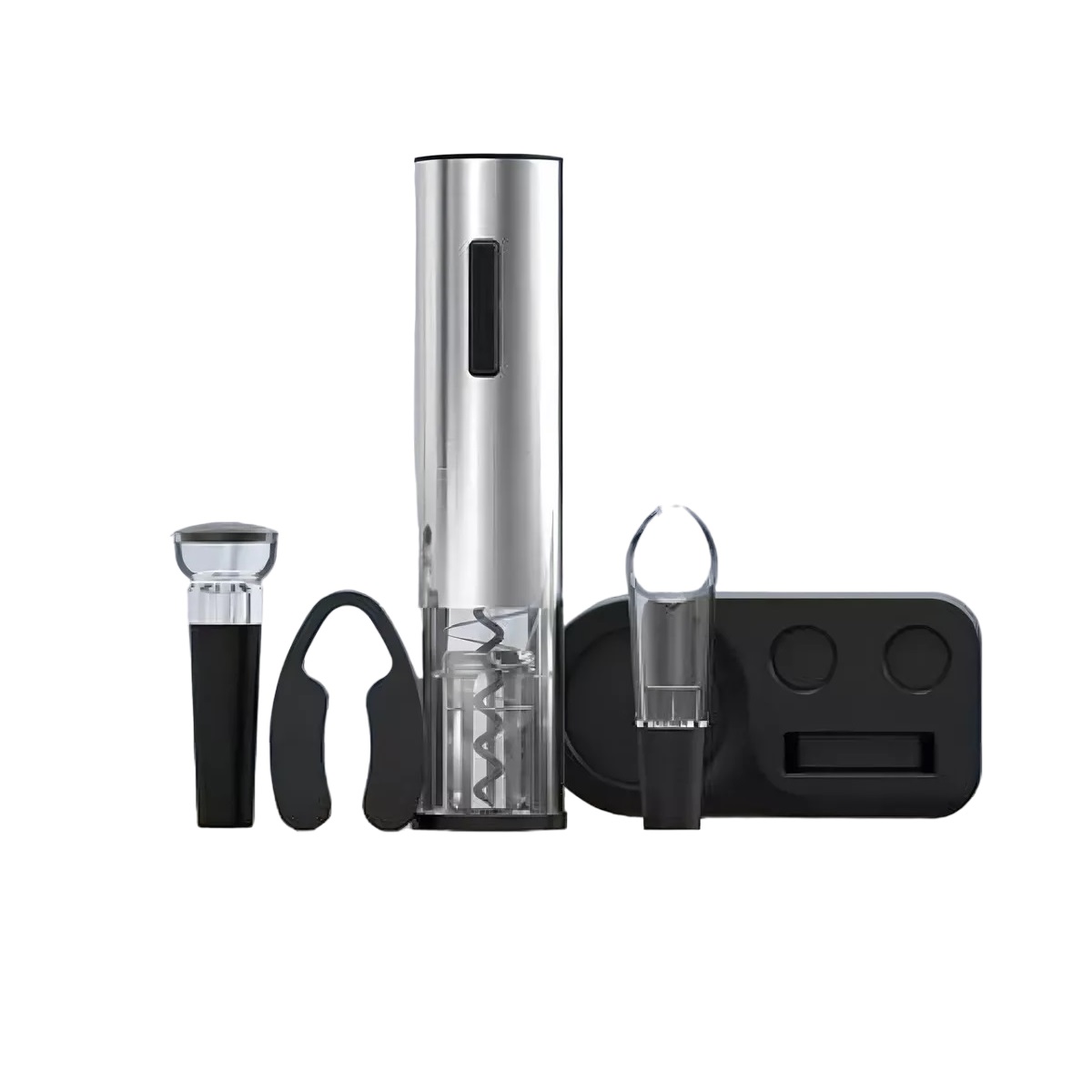 KIT 4 EN 1 CON DESCORCHADOR ELÉCTRICO + BOQUILLA VERTEDORA + TAPÓN DE ...
