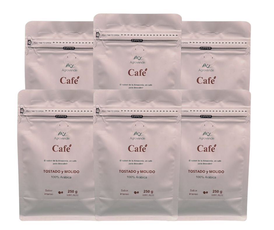 Ripley - SEIS DOYPACK DE CAFE TOSTADO Y MOLIDO X 250 CU AGROVENDE CAFÉ