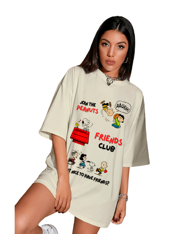 POLO OVERSIZE MANGA CORTA SNOOPY CLUB FRIENDS