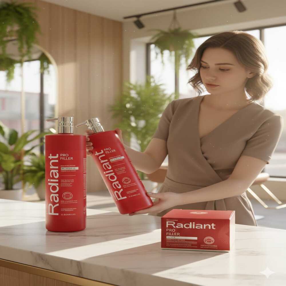 RADIANT PRO FILLER SHAMPOO 1 LT + ACONDICIONADOR + MASK 350GR
