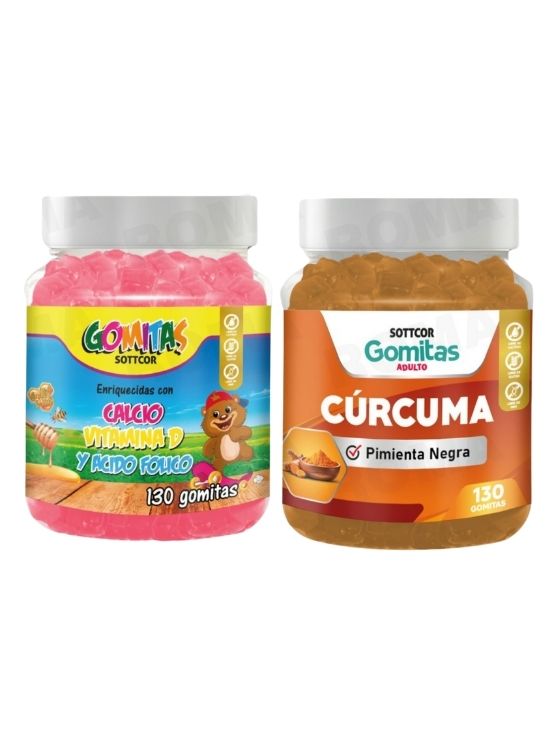 PACK 2 GOMITAS CALCIO NIÑOS 130UND + GOMITAS CÚRCUMA 130UND