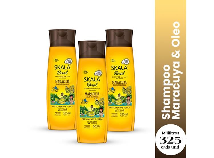 SHAMPOO MARACUYA Y OLEO DE PATAUA SKALA EXPERT 325ML 3 UND