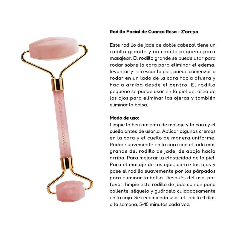Ripley - RODILLO FACIAL DE CUARZO ROSA Y CEPILLO FACIAL