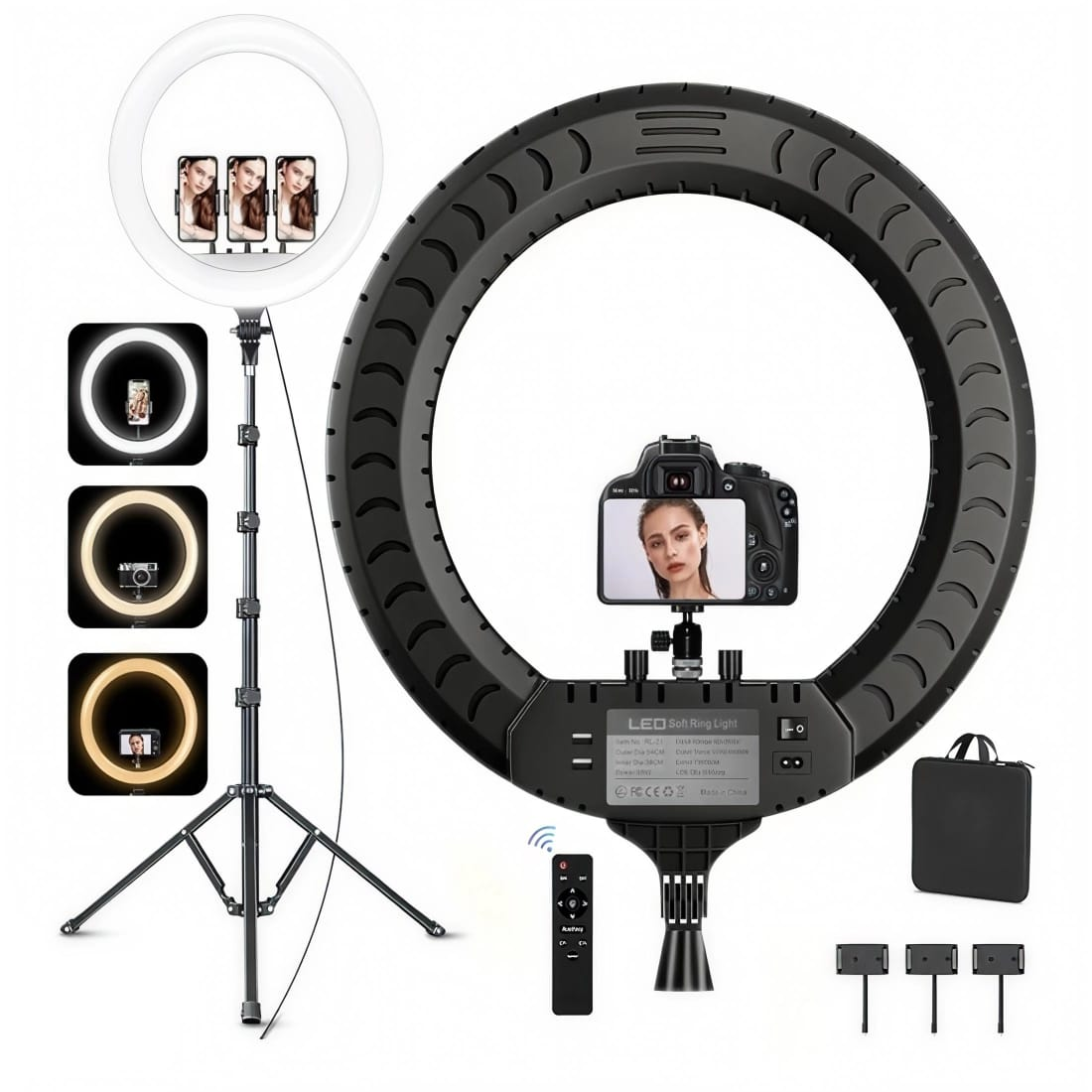 ARO DE LUZ LED PROFESIONAL 45CM CON TRÍPODE, CONTROL REMOTO Y SOPORTE ...