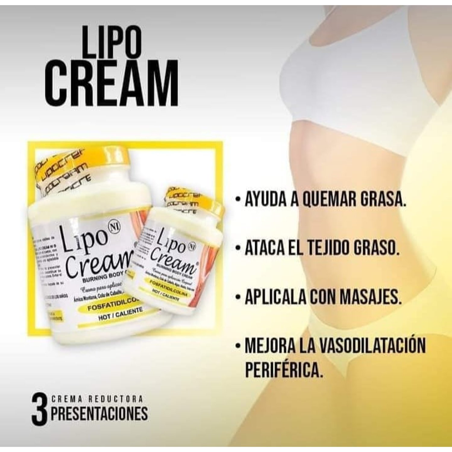 Ripley - LIPO CREAM REDUCTORA QUEMA GRASA AMARILLO