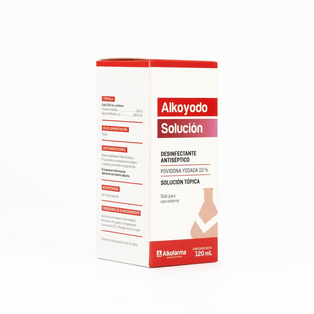 YODO SOLUCIÓN POVIDONA YODADA 10% YODOPOVIDONA DE 120 ML ALKOFARMA