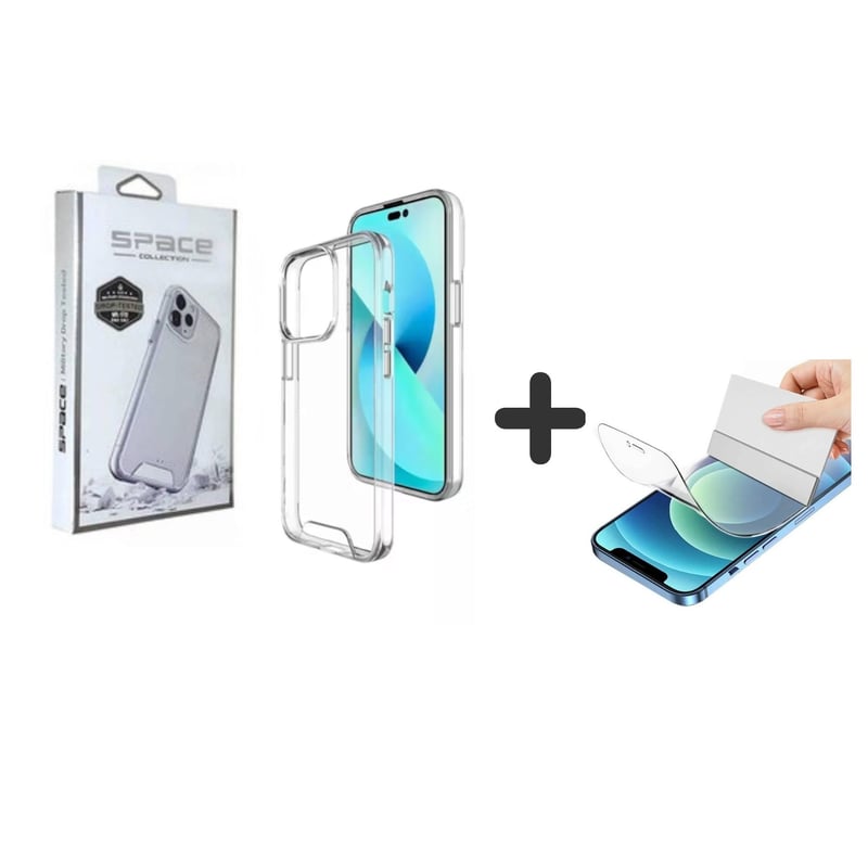 Ripley - CASE IPHONE 13 PRO SPACE TRANSPARENTE MICA HIDROGEL HD