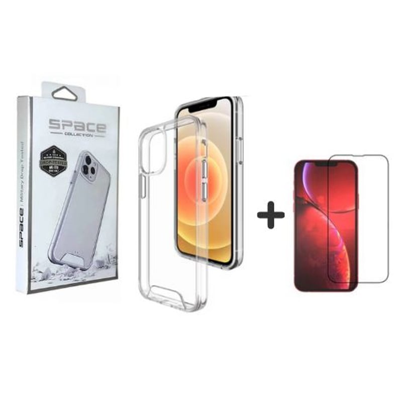 Ripley - CASE IPHONE 12 MINI SPACE TRANSPARENTE MICA VIDRIO TEMPLADO