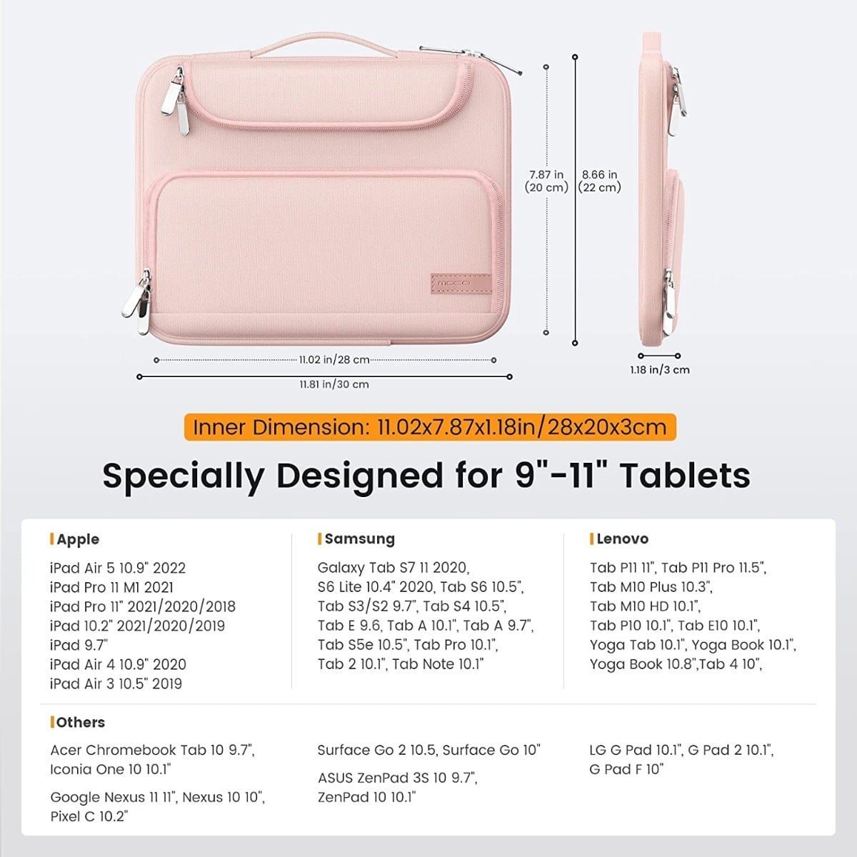 MOKO FUNDA BAG PARA GALAXY TAB A11 PLUS X230 X236 ROSE