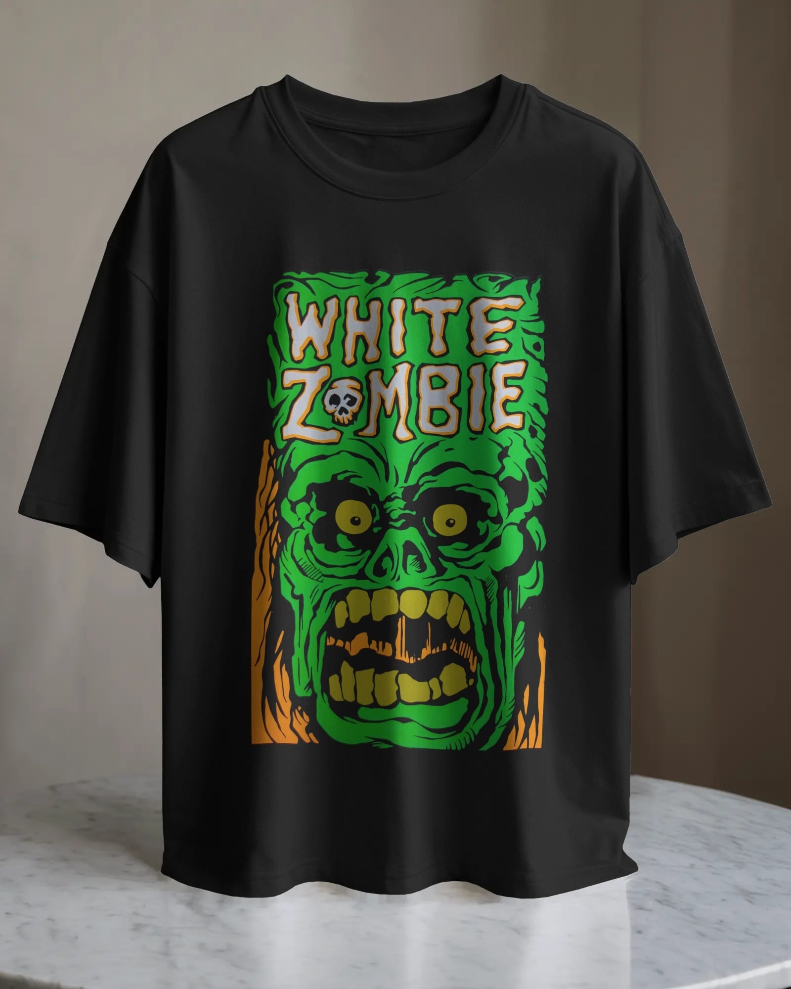 POLO OVERSIZE BANDA HEAVY METAL WHITE ZOMBIE 011