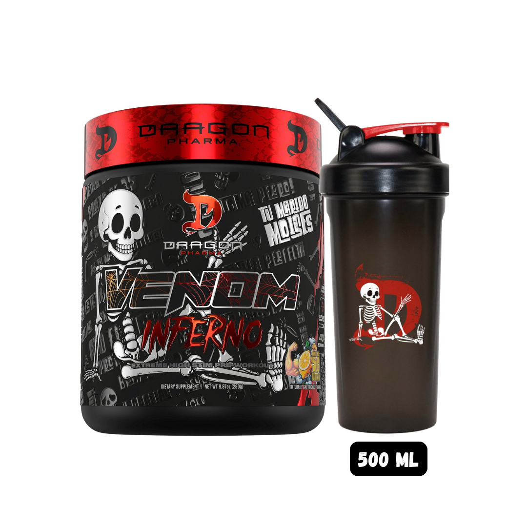 VENOM INFERNO 40 SERVICIOS (LIMON) + SHAKER DRAGON