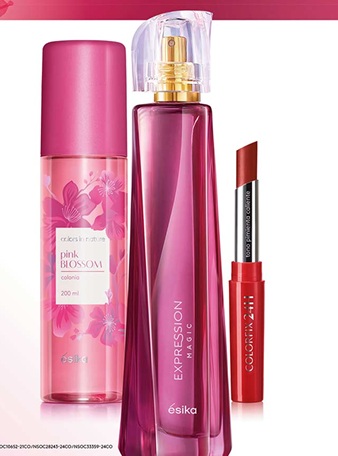 SET EXPRESSION MAGIC: PERFUME+COLONIA PINK BLOSSOM+LABIAL ESIKA ...