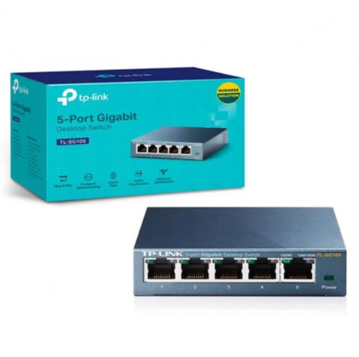 SWITCH TP-LINK TL-SG105 DE 5 PUERTOS GIGABIT CASE METÁLICO