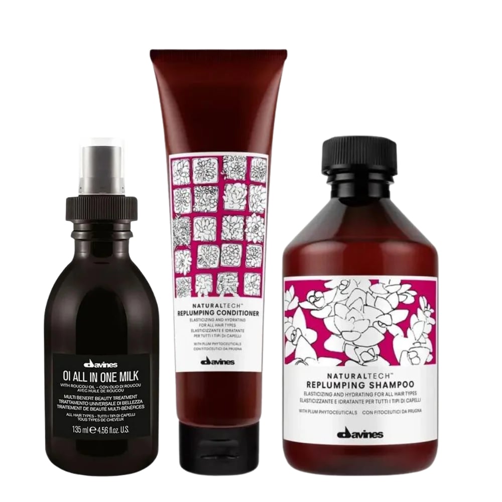 DAVINES REPLUMPING – PACK HIDRATANTE SHAMPOO 250 ML + CONDITIONER 150 ...
