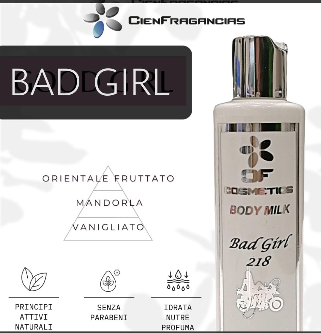 BODY MILK VEGANO CIENFRAGANCIAS CIEN ESENCIAS BAD GIRL FLORAL CON ...