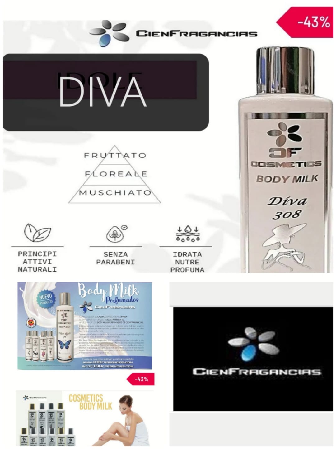 BODY MILK VEGANO PACK X2 DIVA ROSA CIENFRAGANCIAS CIEN ESENCIAS 200ML ...