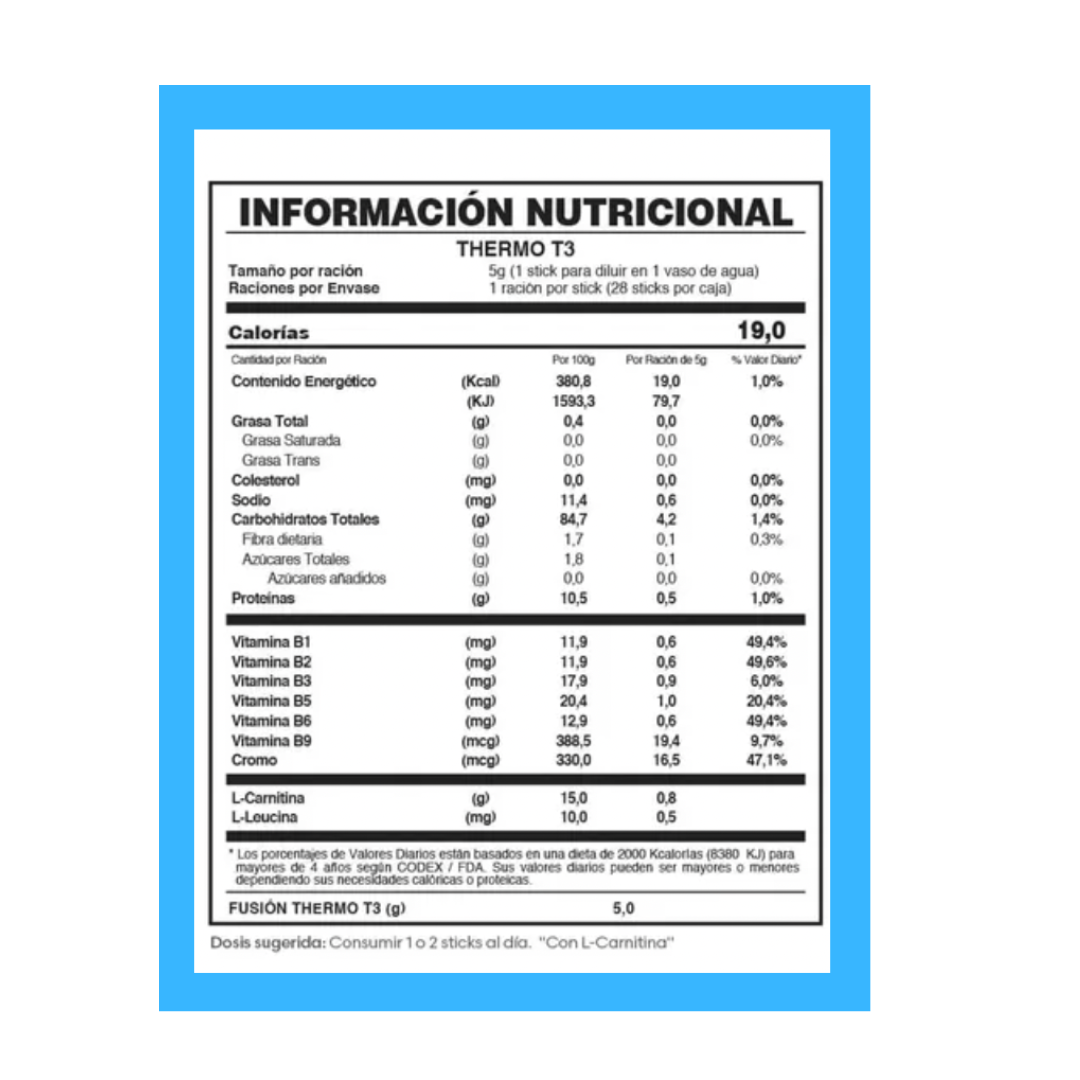 SUPLEMENTO FUXION THERMO T3 28 STICKS TERMO T3 PACK DE OFERTA