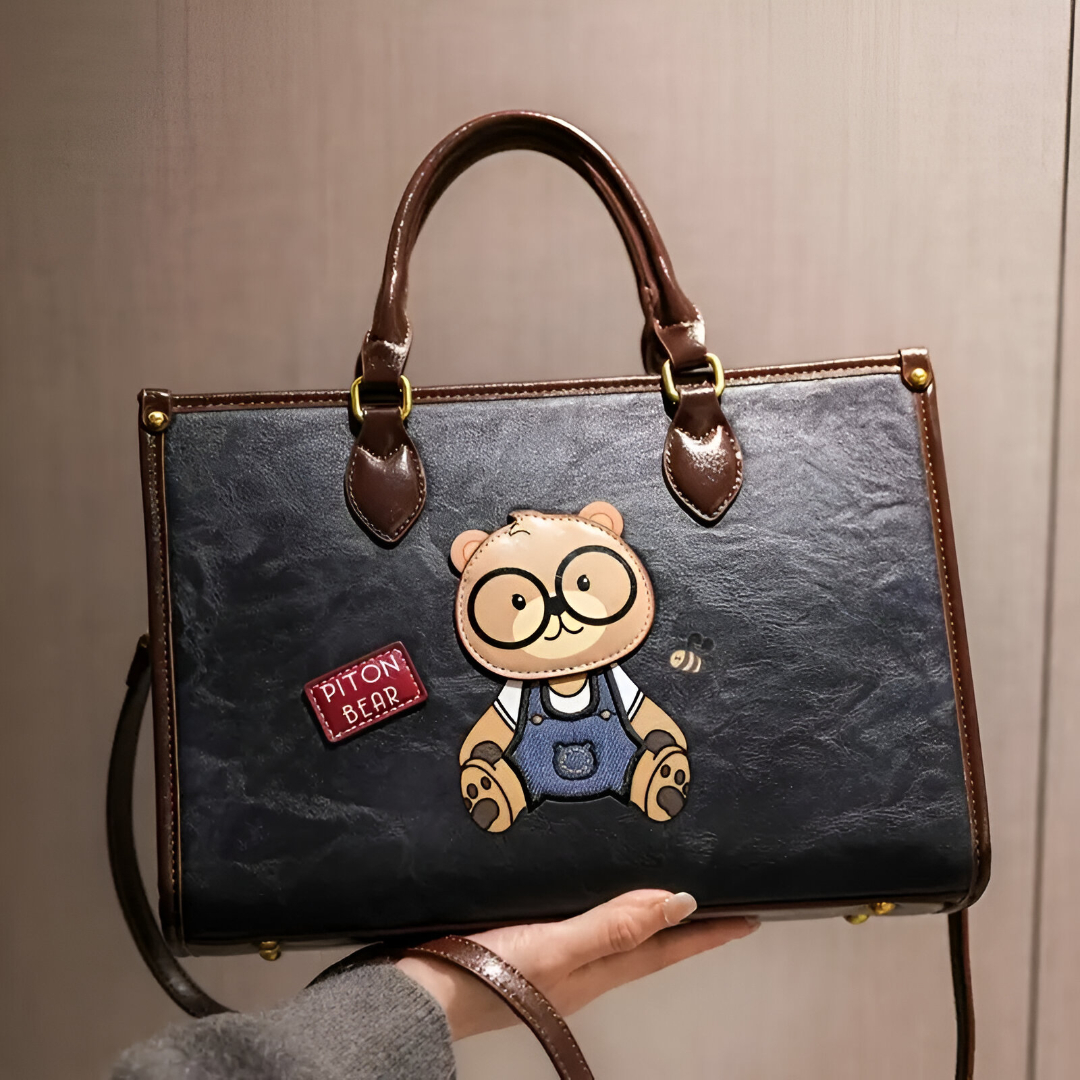 CARTERA BEAR CUERO PU OSITO AZUL