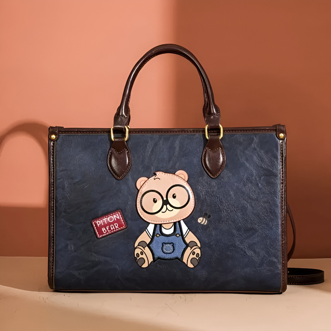 CARTERA BEAR CUERO PU OSITO AZUL
