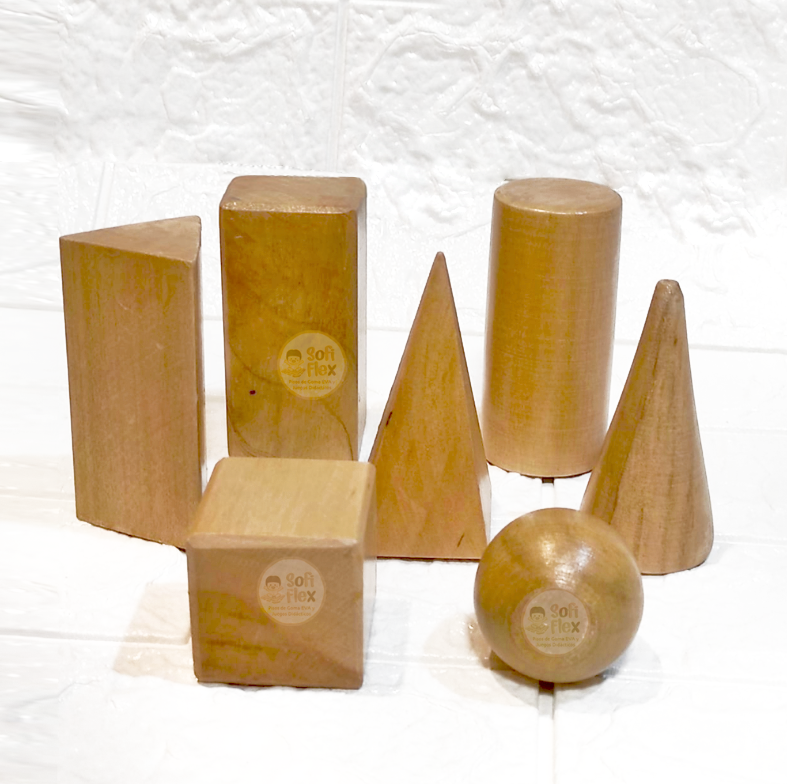 BLOQUES DE MADERA 3D FIGURAS GEOMETRICAS COLOR NATURAL
