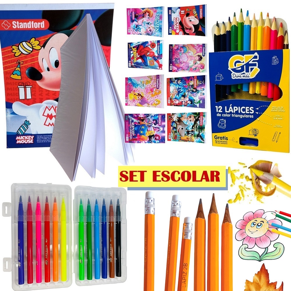 BOX 3 - UTILES ESCOLARES CUADERNO LAPICES PLUMONES Y PINTURAS