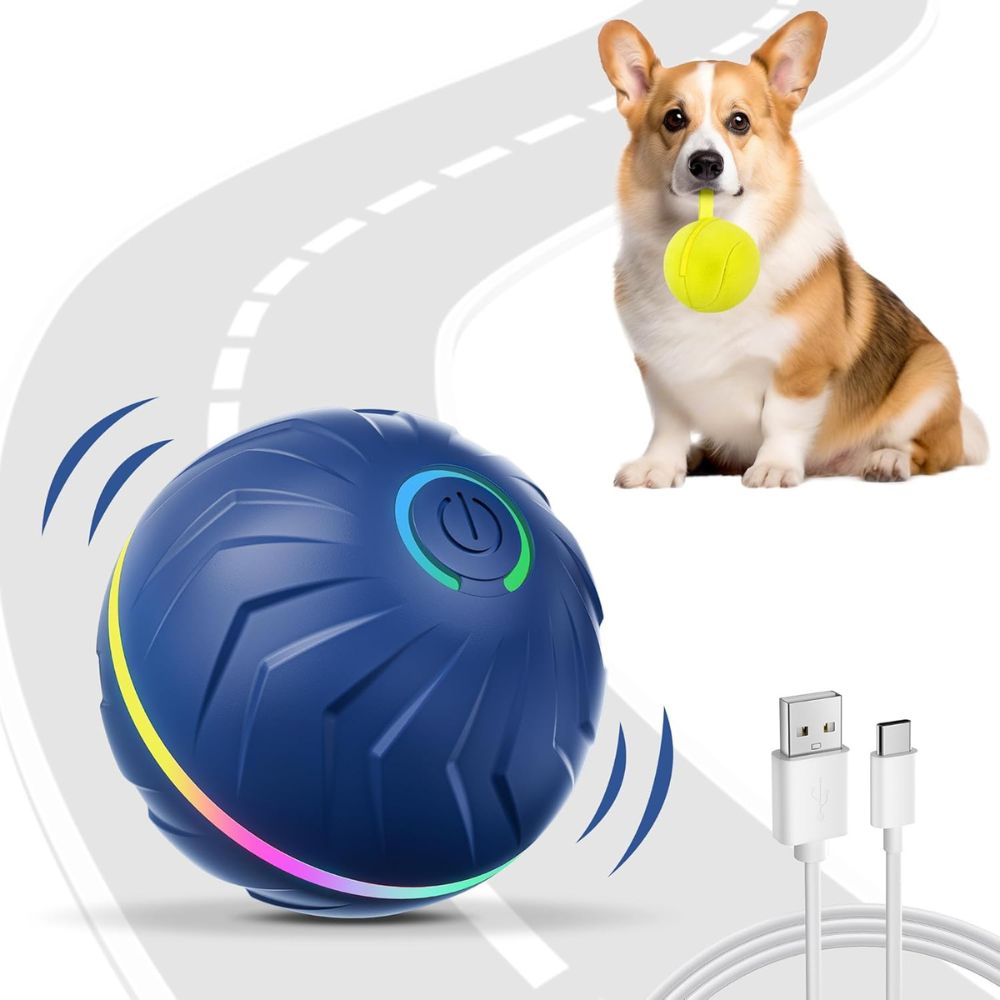 PELOTA INTERACTIVA PARA PERROS JUGUETE LED DE REBOTE, PETZYNERGY