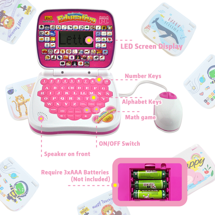 COMPUTADORA LAPTOP PARA NIÑAS EDUCATIVA DIDACTICA BILINGUE