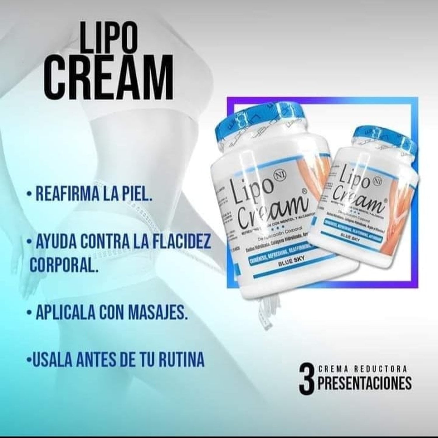 LIPO CREAM REAFIRMANTE CONTRA LA FLACIDEZ AZUL