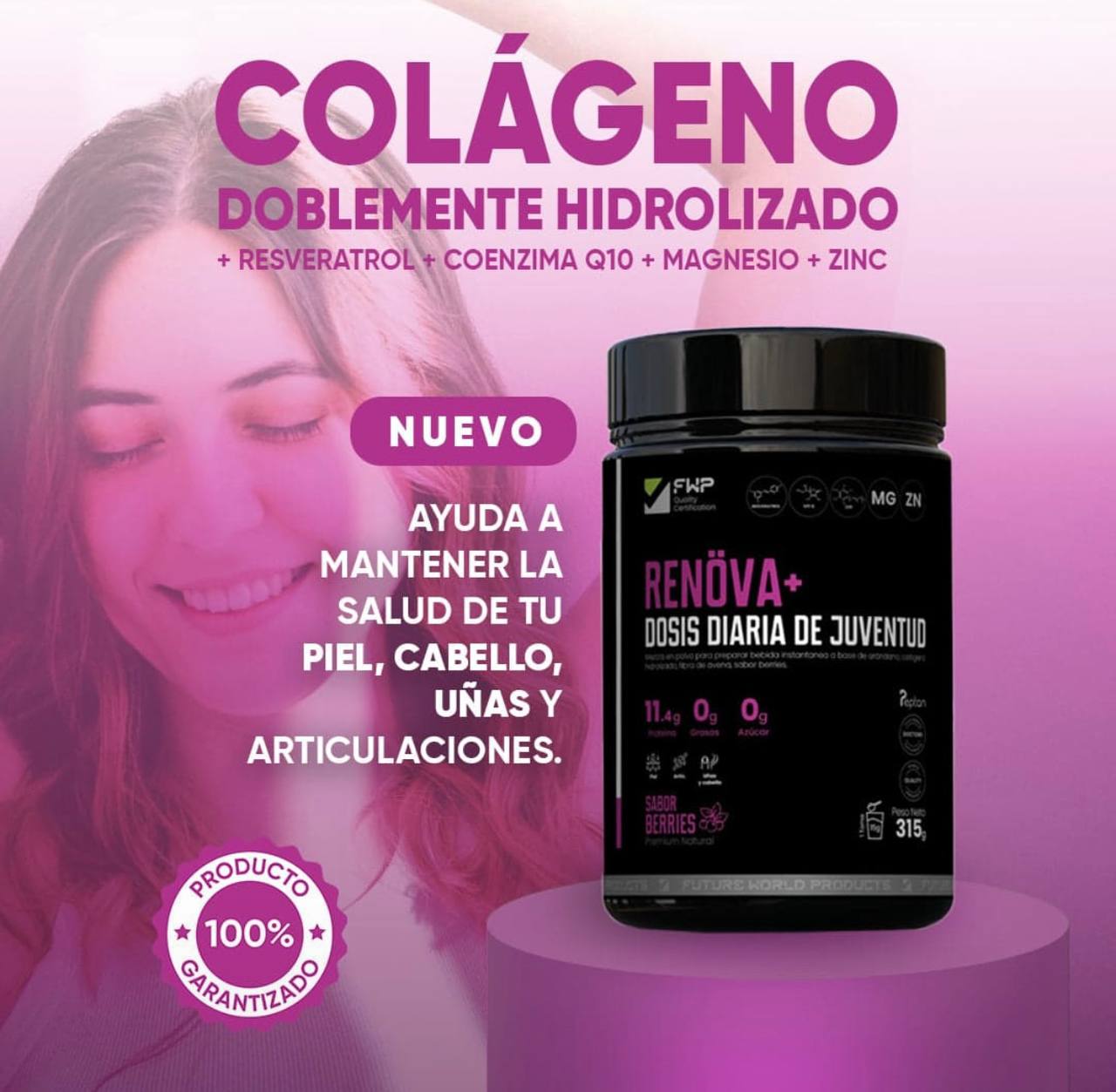 RENÖVA COLAGENO CON BIOPÉPTIDOS ACTIVOS- DOSIS DIARIA DE JUVENTUD - FWD