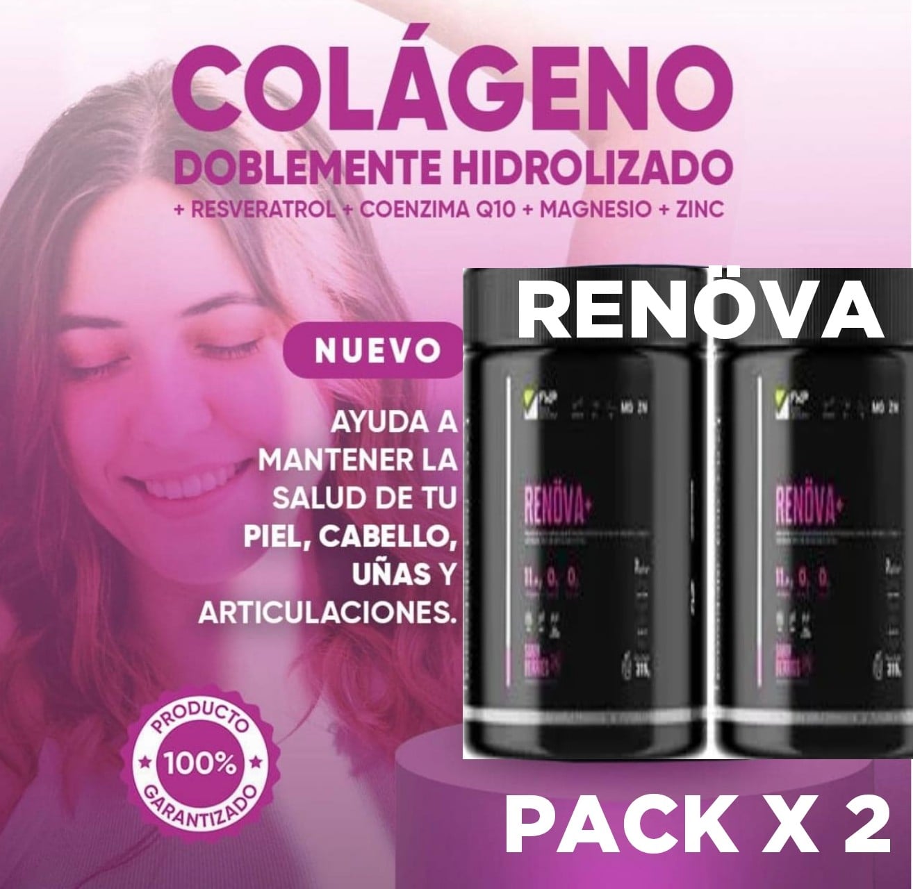 Ripley - COLÁGENO RENOVA CON BIOPÉPTIDOS ACTIVOS PACK X 2 POTES C/U 315GR.