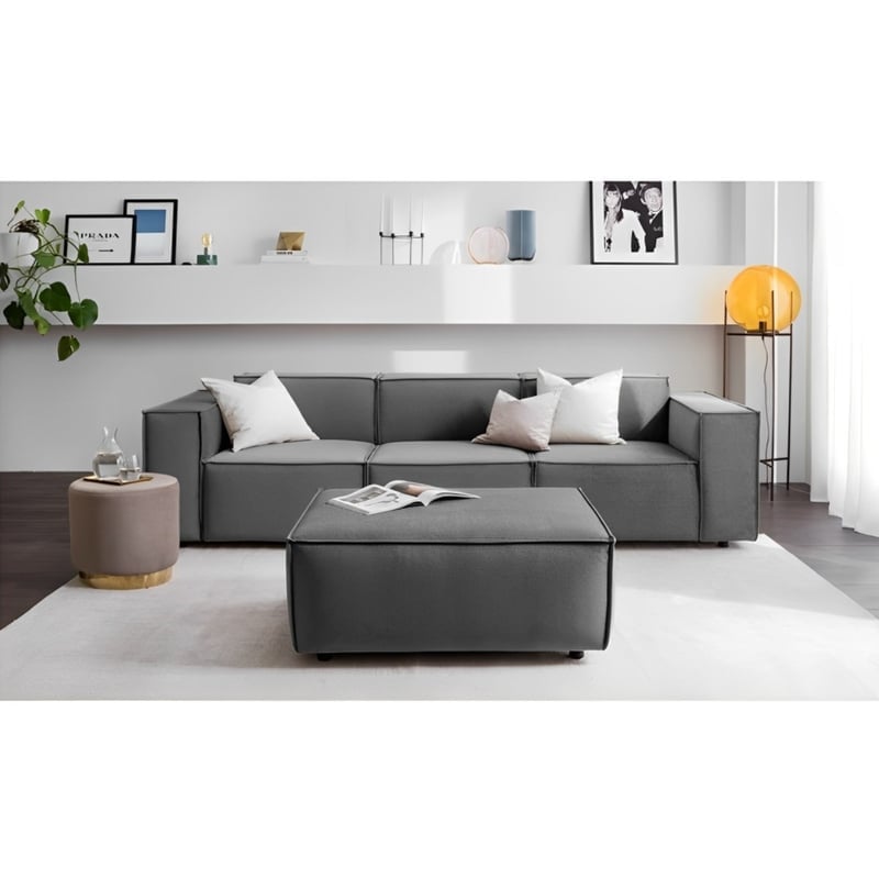 MUEBLE SECCIONAL MIA -TELA ANTIFLUIDO - GRIS
