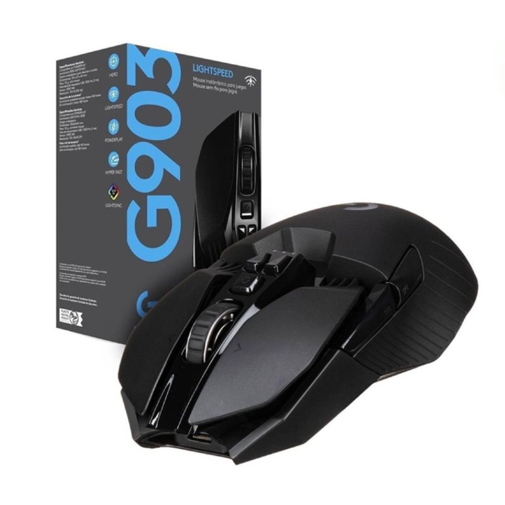 MOUSE LOGITECH G903 HERO LIGTHSPEED WIRELESS RGB BLACK 910-005670