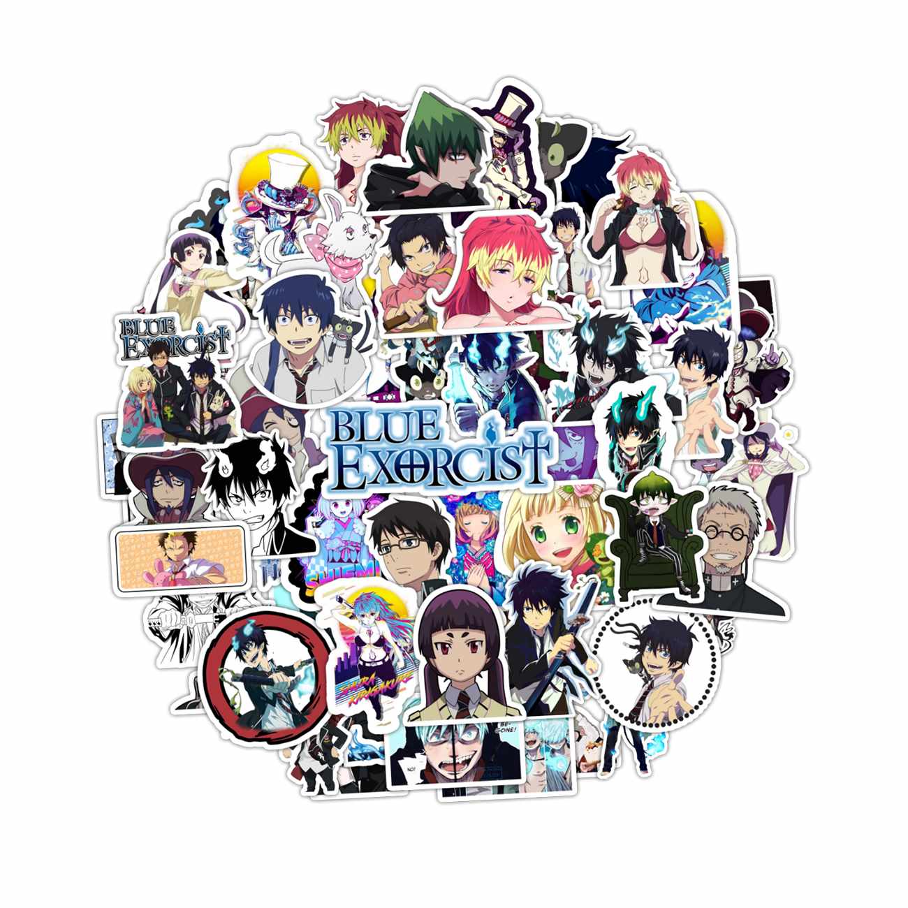 PACK 50 STICKERS BLUE EXORCIST
