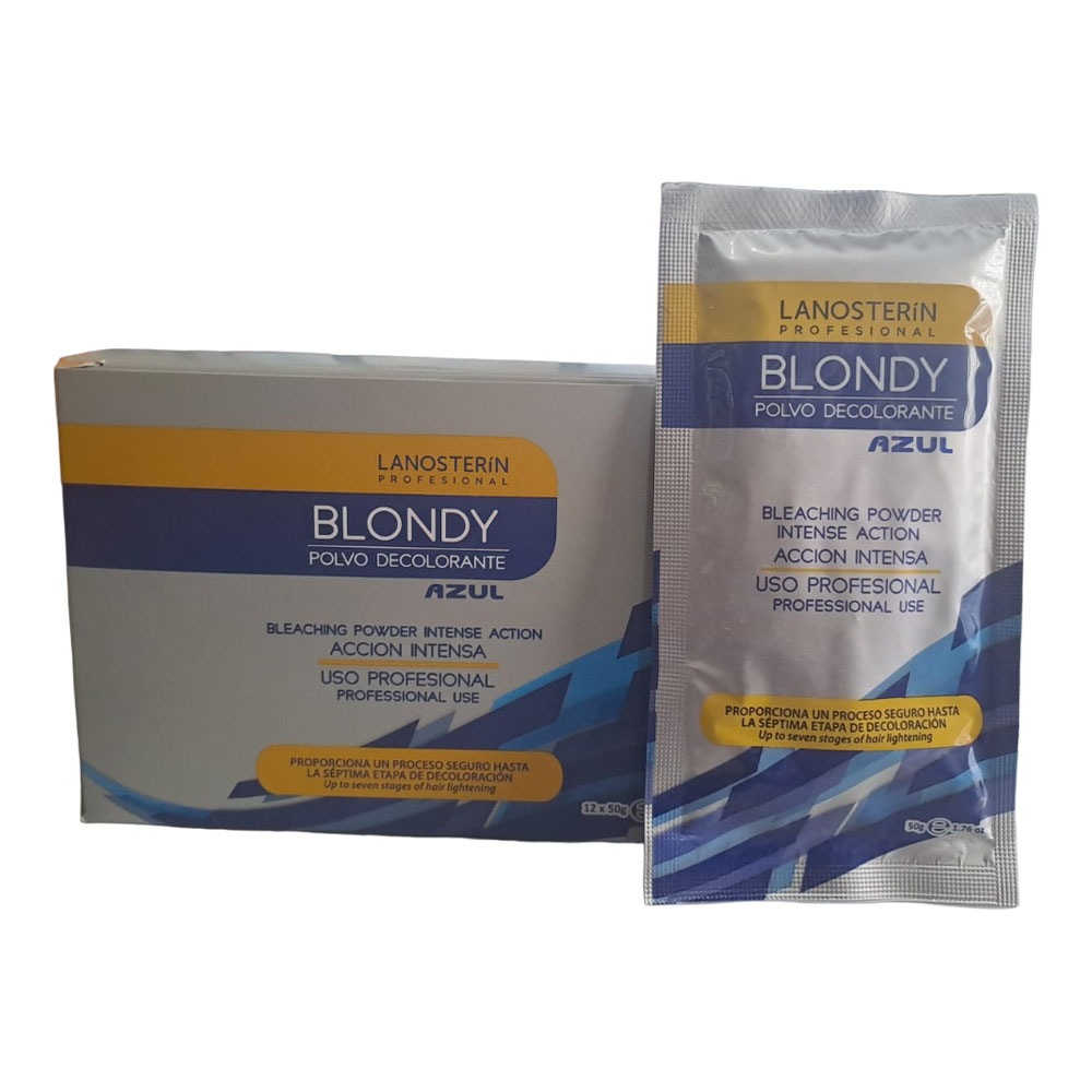 Ripley - CAJA DE POLVO DECOLORANTE AZUL PROFESIONAL DE 12 UNIDADES DE ...