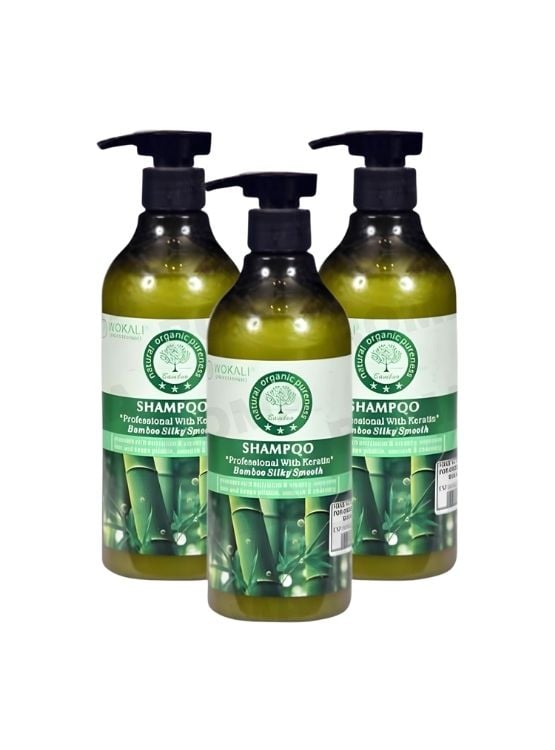 PACK 3 SHAMPOO DE BAMBÚ 550ML WOKALI