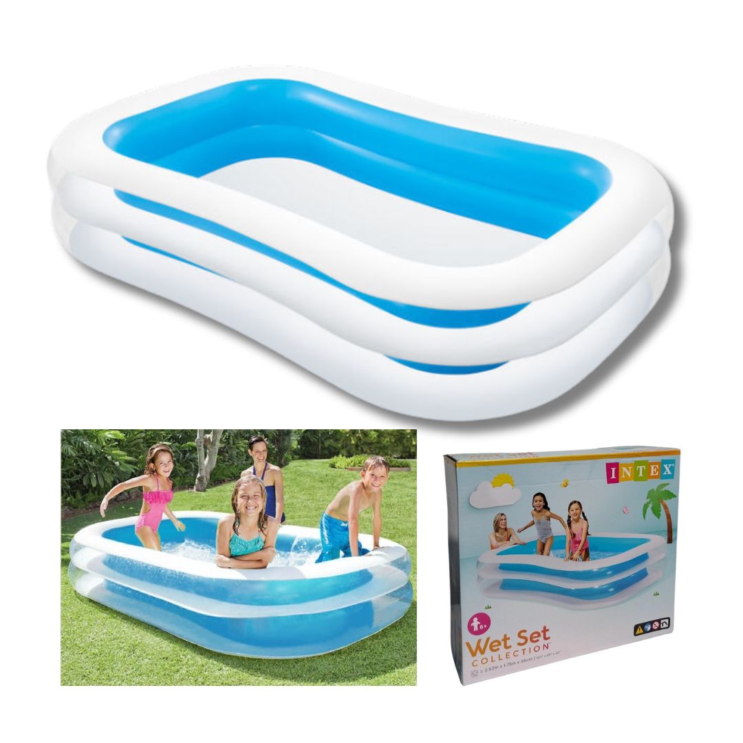 PISCINA INFLABLE RECTANGULAR FAMILIAR PARA JARDÍN