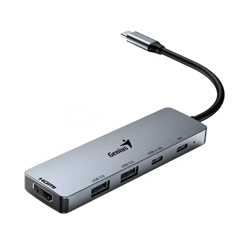 HUB USB-C GENIUS UH-500: 2 PUERTOS USB-A 3.0, 1 USB-C, HDMI 4K, POWER ...