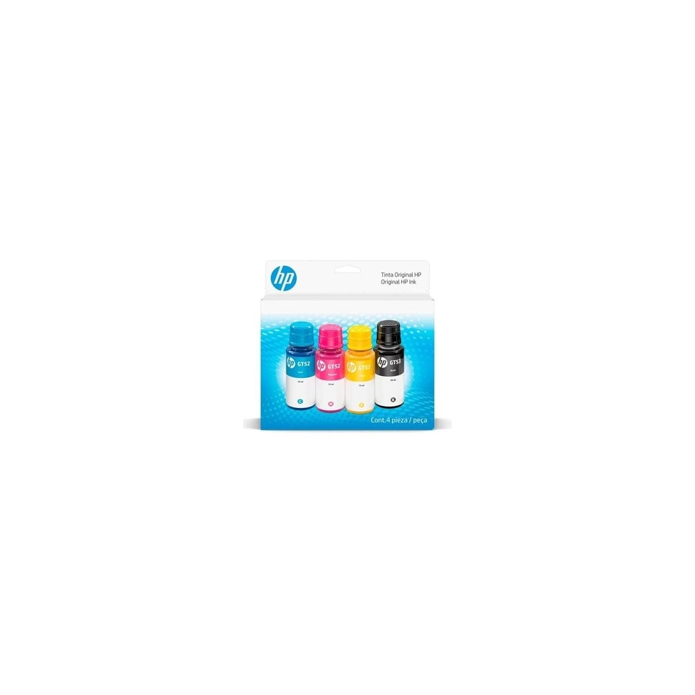 KIT DE TINTAS HP GT53/GT52 - PACK DE 4 BOTELLAS: NEGRO, MAGENTA, CIAN Y ...