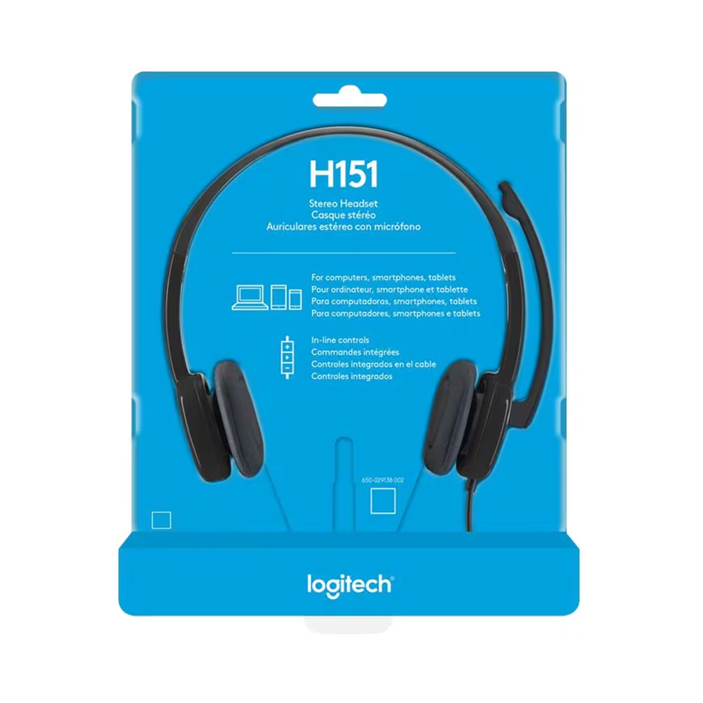AUDÍFONOS LOGITECH H151 ESTÉREO CON MICRÓFONO, COLOR NEGRO, CONFORT Y ...
