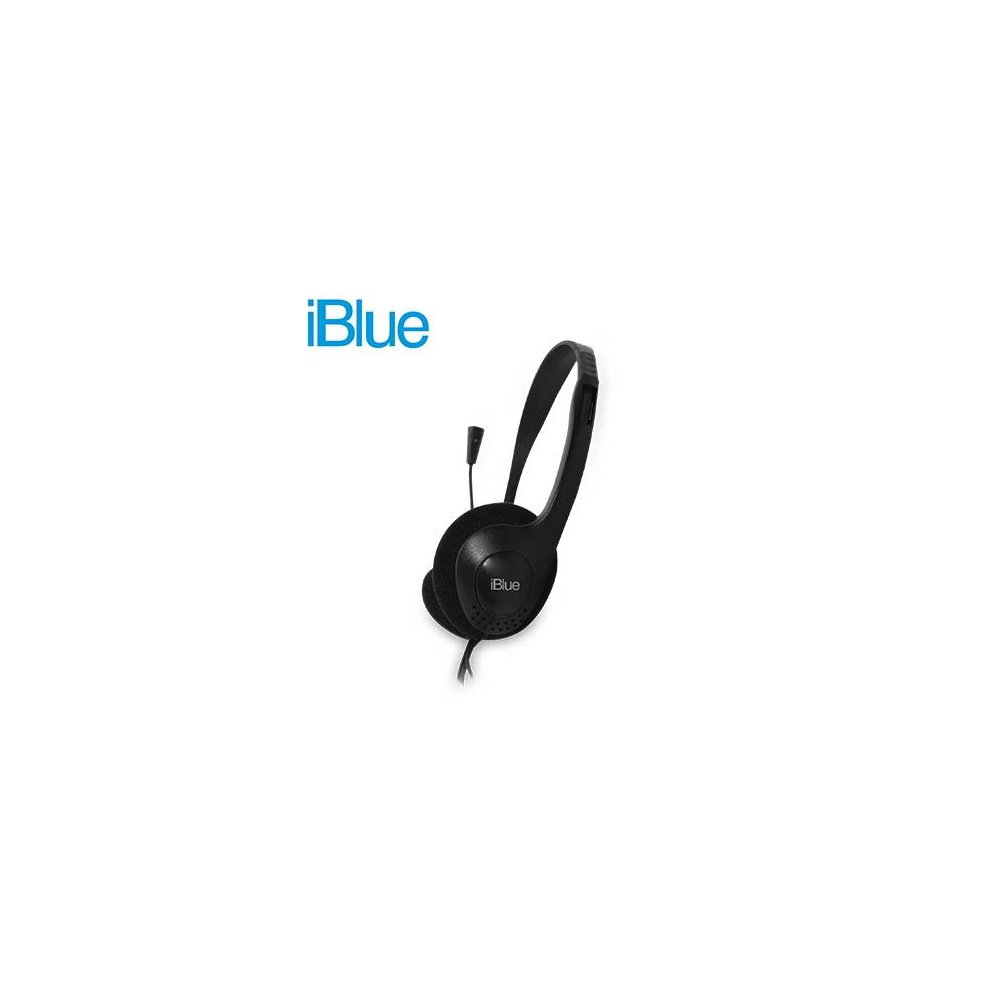 AUDÍFONOS IBLUE HS-2001BK CON MICRÓFONO, CONEXIÓN 3.5MM, DISEÑO NEGRO Y ...