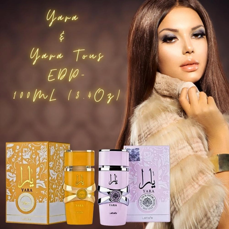 LATTAFA YARA + YARA TOUS – EAU DE PARFUM MUJER | 100 ML C/U (SET 2 PIEZAS)