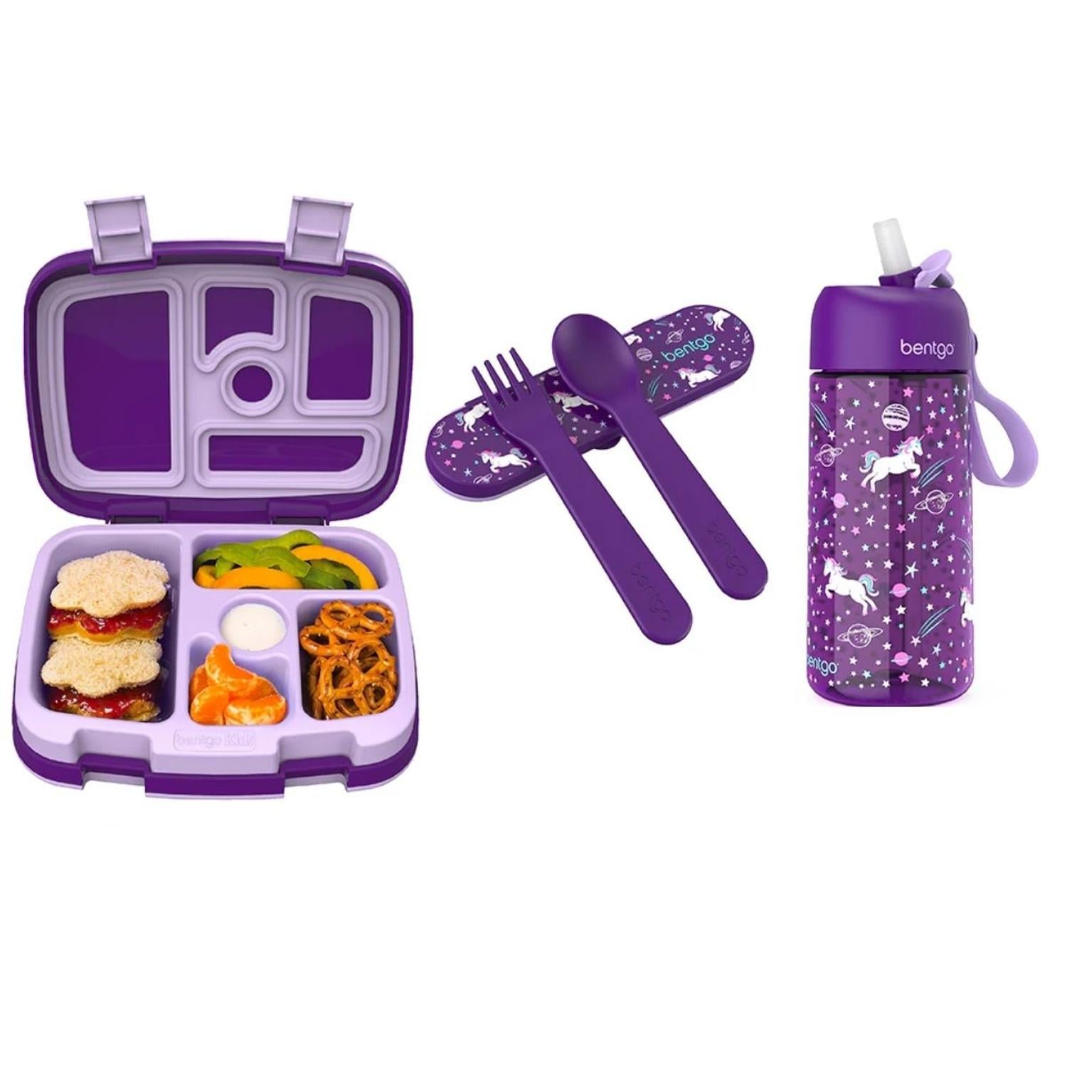 SET BENTGO LONCHERA, CUBIERTO Y TOMATODO - UNICORNIO