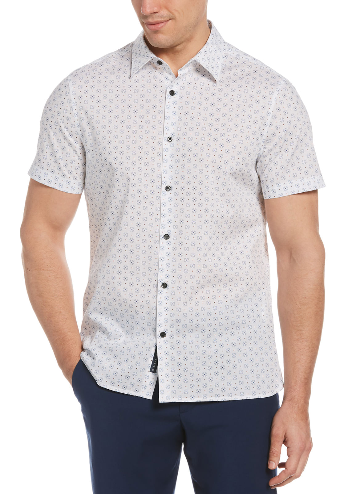 Ripley - CAMISA MANGA CORTA ALGODÓN HOMBRE PERRY ELLIS MC COLLECTION D4