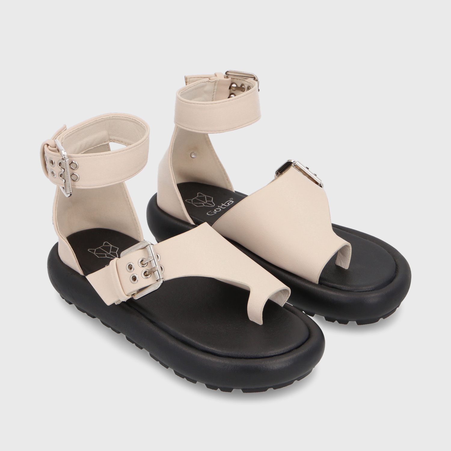 Ripley - SANDALIA PLANA CREMA MUJER 33722 GOTTA