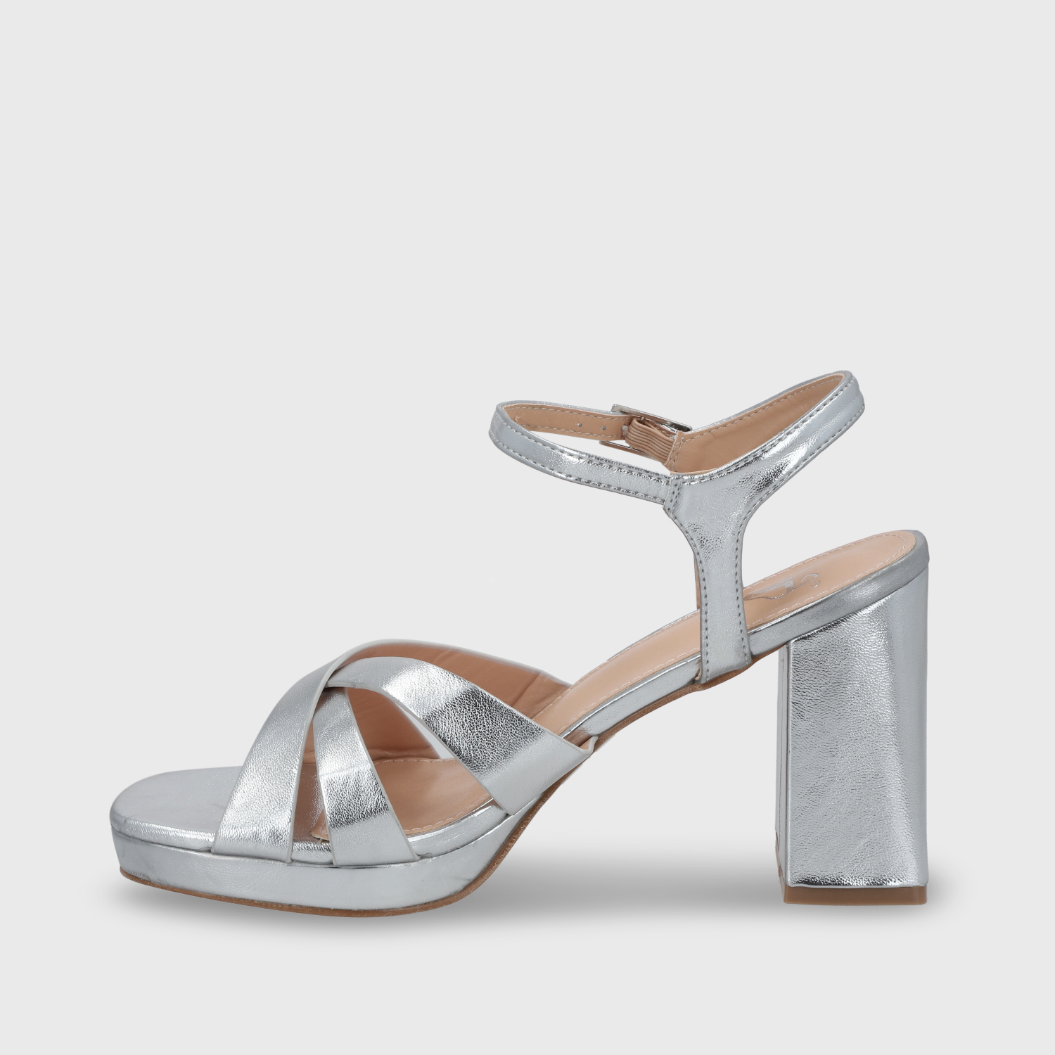 Ripley - SANDALIA TACO PLATEADA MUJER 45902 GOTTA